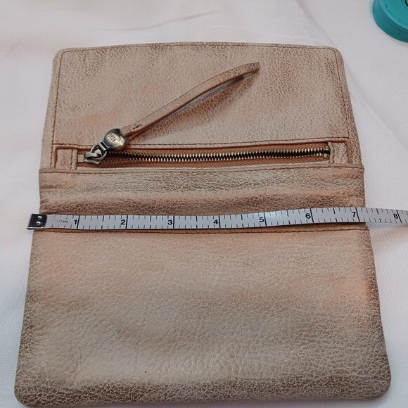 HOBO | Bags | Hobo Wallet Metallic Goldwhite Print Nwot | Poshmark